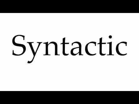 How to Pronounce Syntactic
