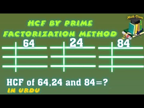 Find HCF of 64,24 and 84 by Prime Factorization Method