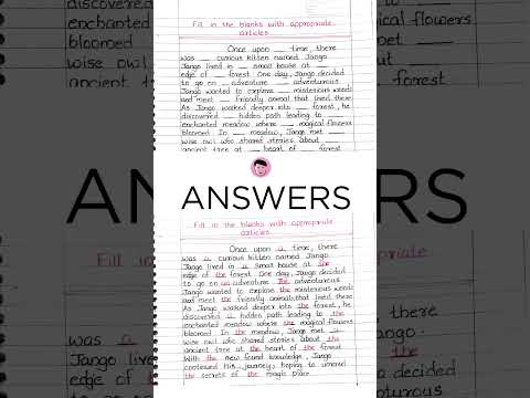 Articles worksheet with answers for primary students #worksheet #englishgrammar #english