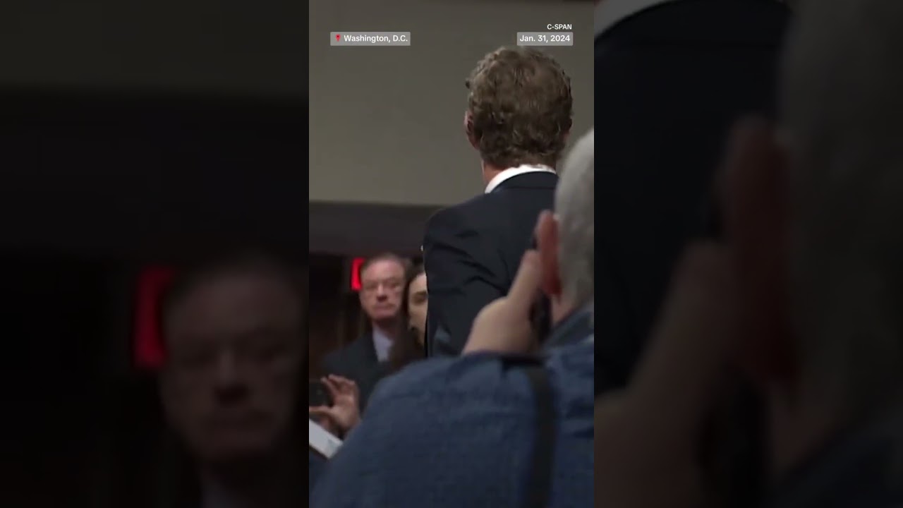 Zuckerberg apologizes to families at online child safety hearing