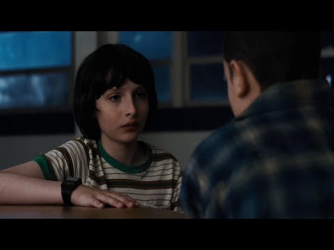 Mike and Eleven kissing scene in Stranger Things season 1