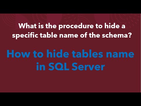 SQL Interview questions How to hide tables name in SQL Server database ?