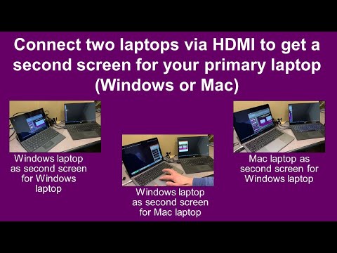 Connect two laptops via HDMI to get a second screen for your primary laptop (Windows or Mac)