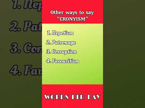 Another word for "CRONYISM" #englishlearners #englishlearning #youtubeshorts