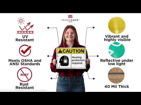 Hearing Protection Required Sign - Aluminum PPE Signs | TRADESAFE