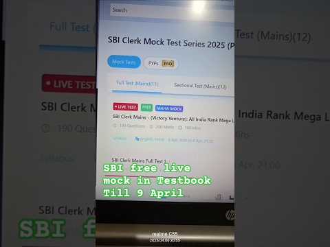 Free SBI clerk live mock in Testbook till 9 April 2025 #sbiclerk #sbiclerkmains #newsong