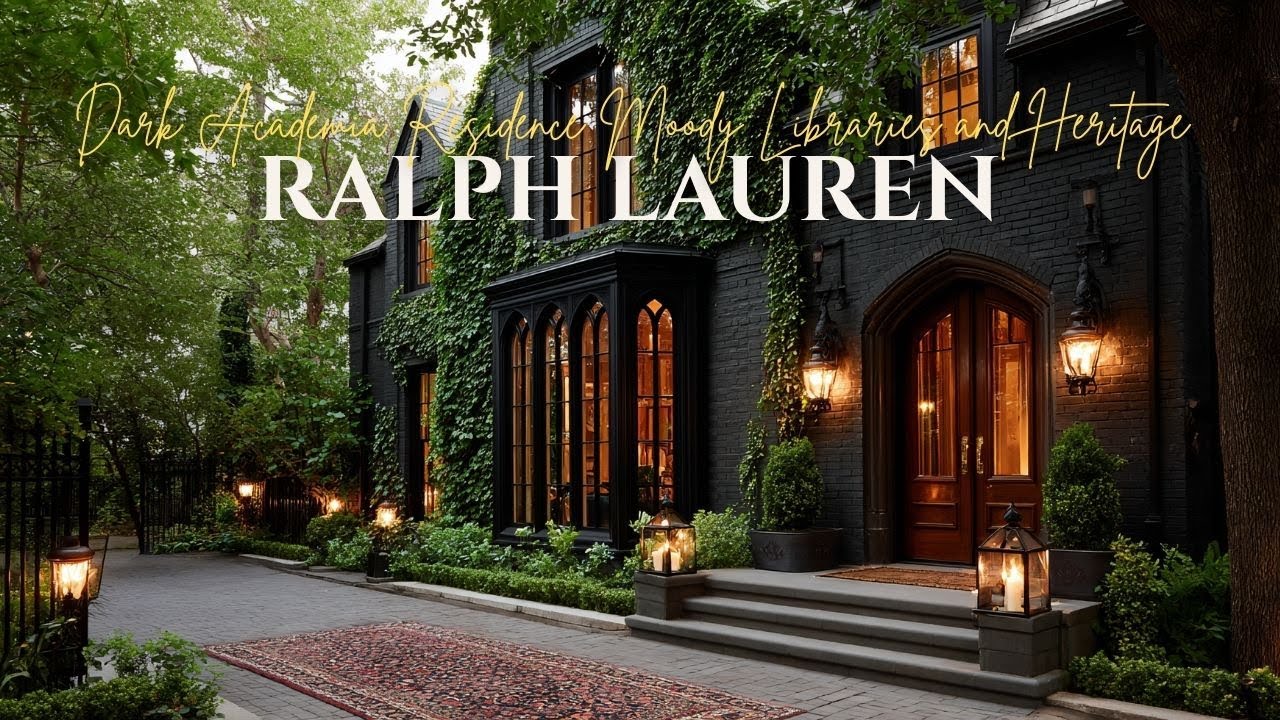 Dark Academia Residence Inspired by Ralph Lauren Home with Moody Libraries and Heritage Charm