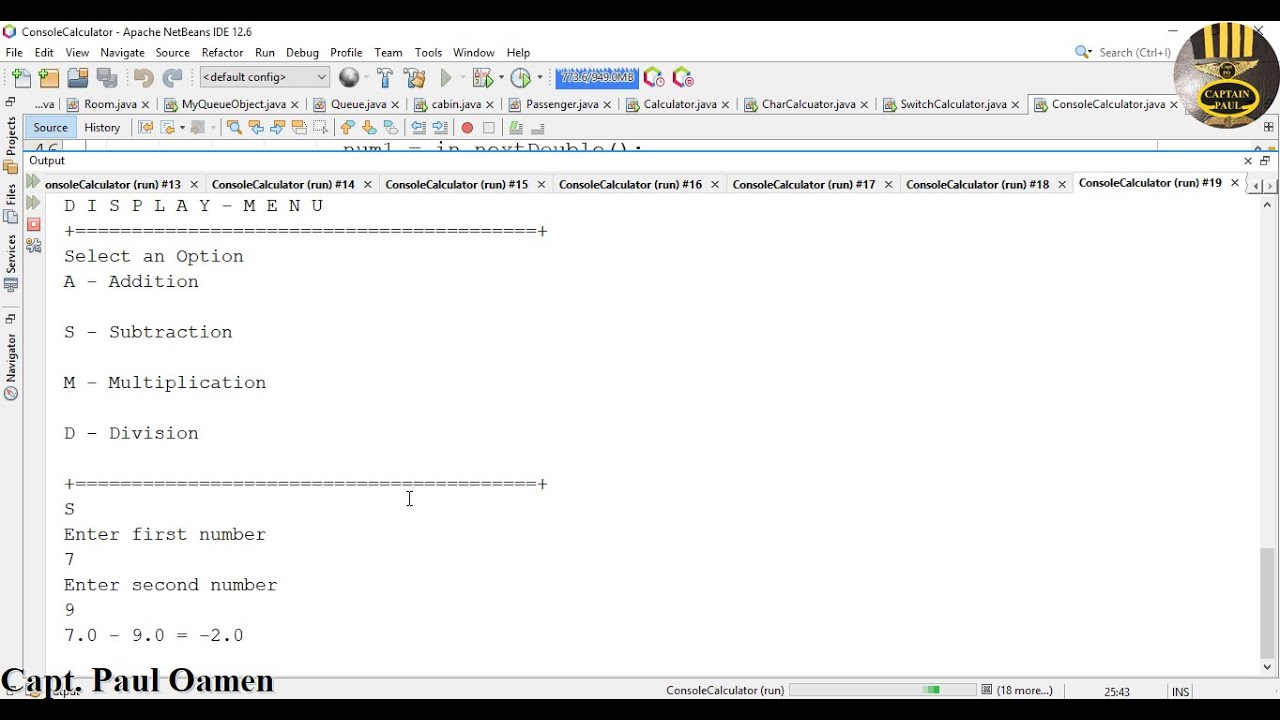 How to Create a Simple Calculator  Using Switch Statements in Java Console Application