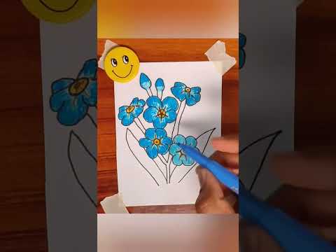 National forget me not day drawing πΌ| #flower #flowers #forgetmenot #flowerdrawing #love π₯°
