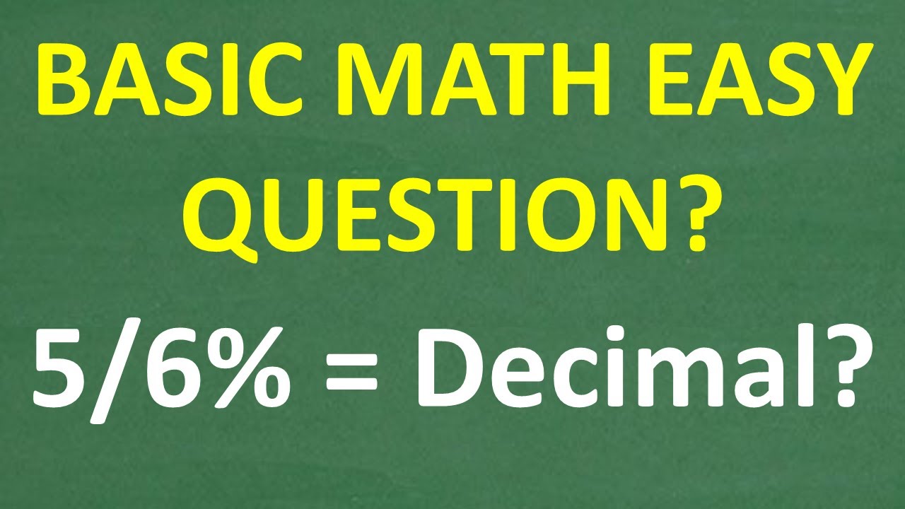 5/6% as a Decimal | Easy Percent-to-Decimal Conversion