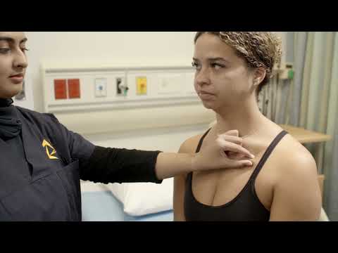 Palpation of Skin Turgor (Under Clavicle) - Integumentary System Chapter