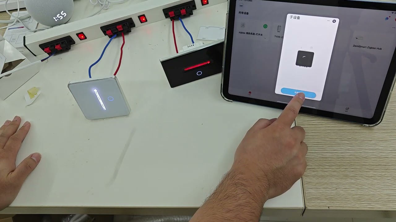 Yagusmart Zigbee Smart Fan Switch with 1 Gang Light Switch Touch Panel Work with Tuya Smart Life APP