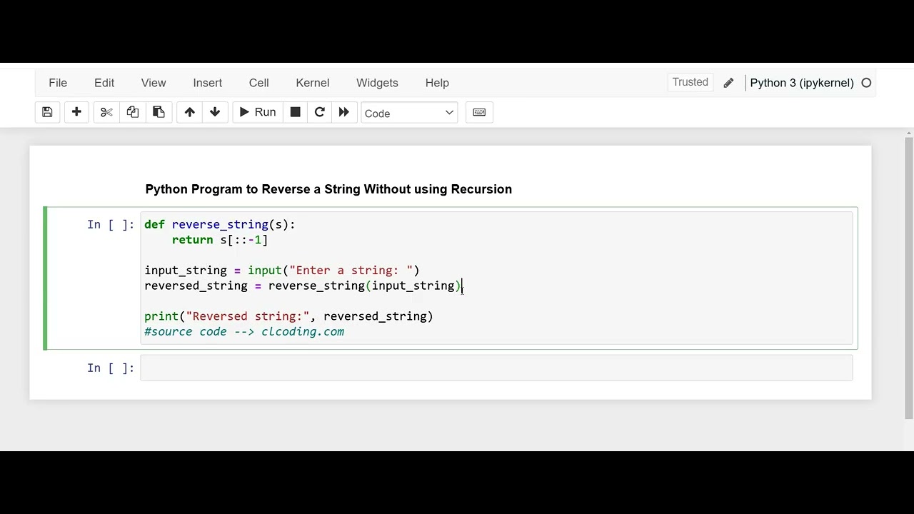 Day 69: Python Program to Reverse a String Without using Recursion