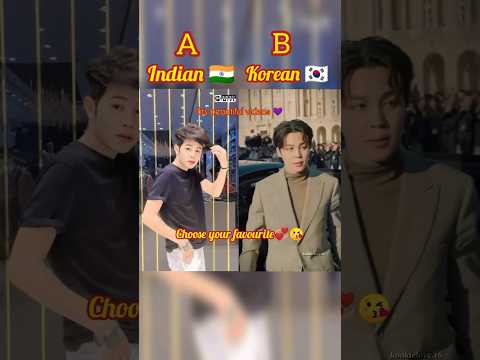 Who is more handsome?😘💞#A--(Indian Jimin🇮🇳)--#B--(Korean Jimin🇰🇷)--#ParkJimin💗#Viral#Short💜