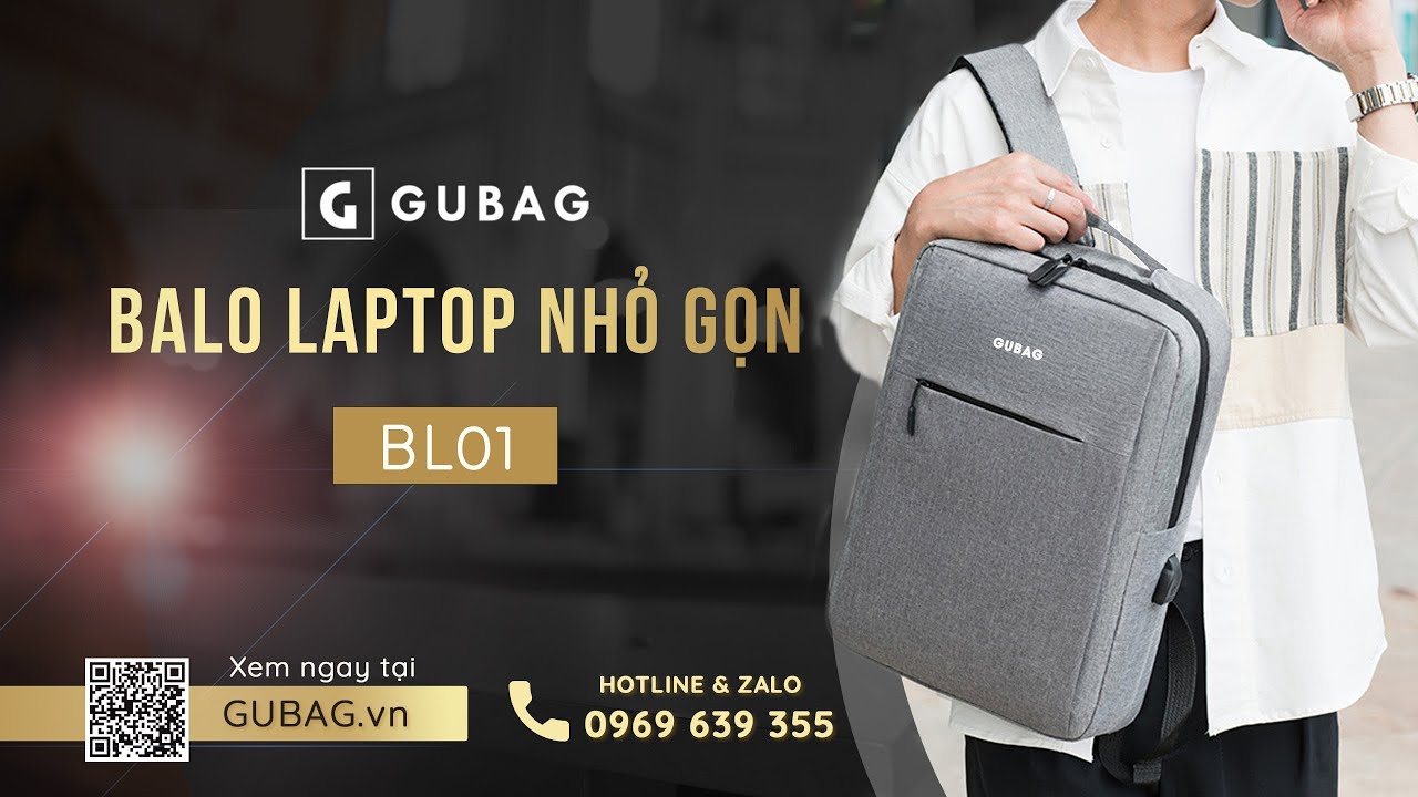 Balo Laptop công sở nam nữ GUBAG GB-BL01-DE Màu ghi