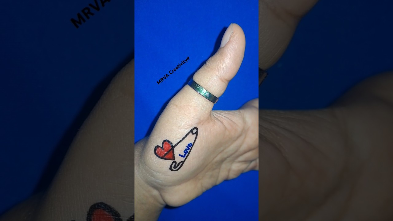DIY PIN LOVE TATTOO 🧷👌👌❤️ #new #shorts #viral #tattoodesign #2k25 #lovetattoo