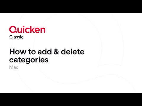 Quicken Classic for Mac - How to add and delete categories