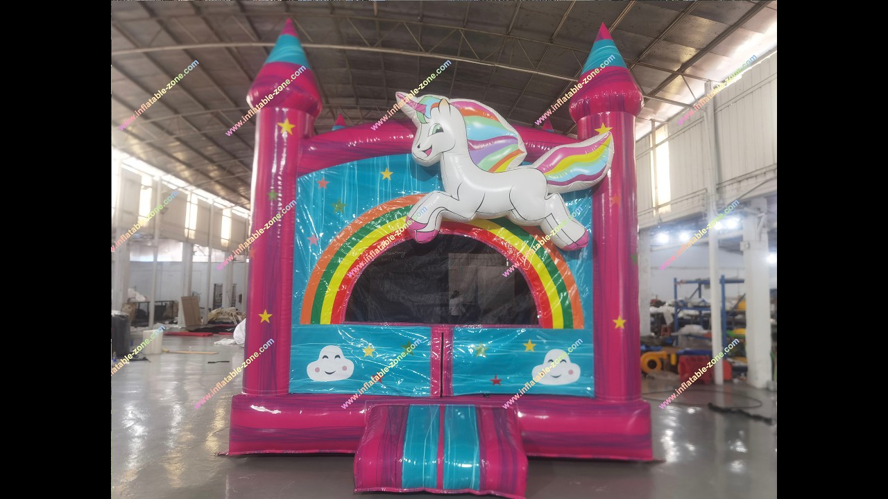 Magic Unicorn Bouncy Castle Birthday Party Jumpers Inflatable Bounce House Commercial Bouncers