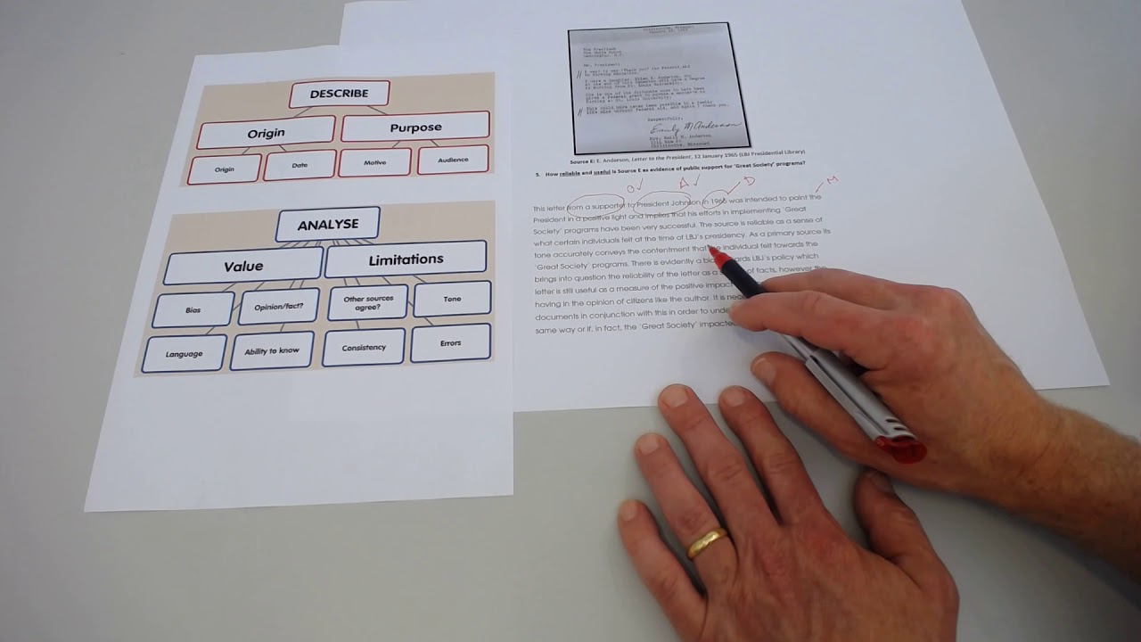 Historical source analysis: analysing a short document: exemplar