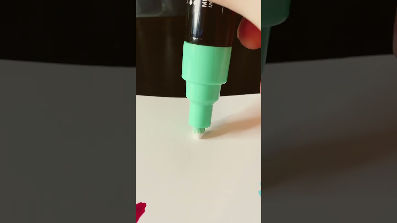 Activating Light Green Posca Marker! Super Satisfying! #art #posca #asmr