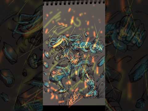 Iron fist π anime drawing π Glowart π³#shorts #anime #drawing