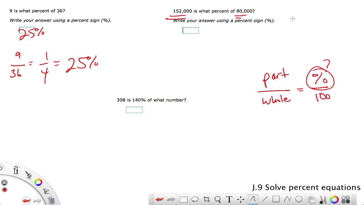 IXL Grade 9 J.9 Solve percent equations