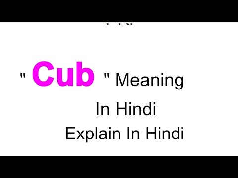 Cub Meaning In Hindi. Cub Meaning.