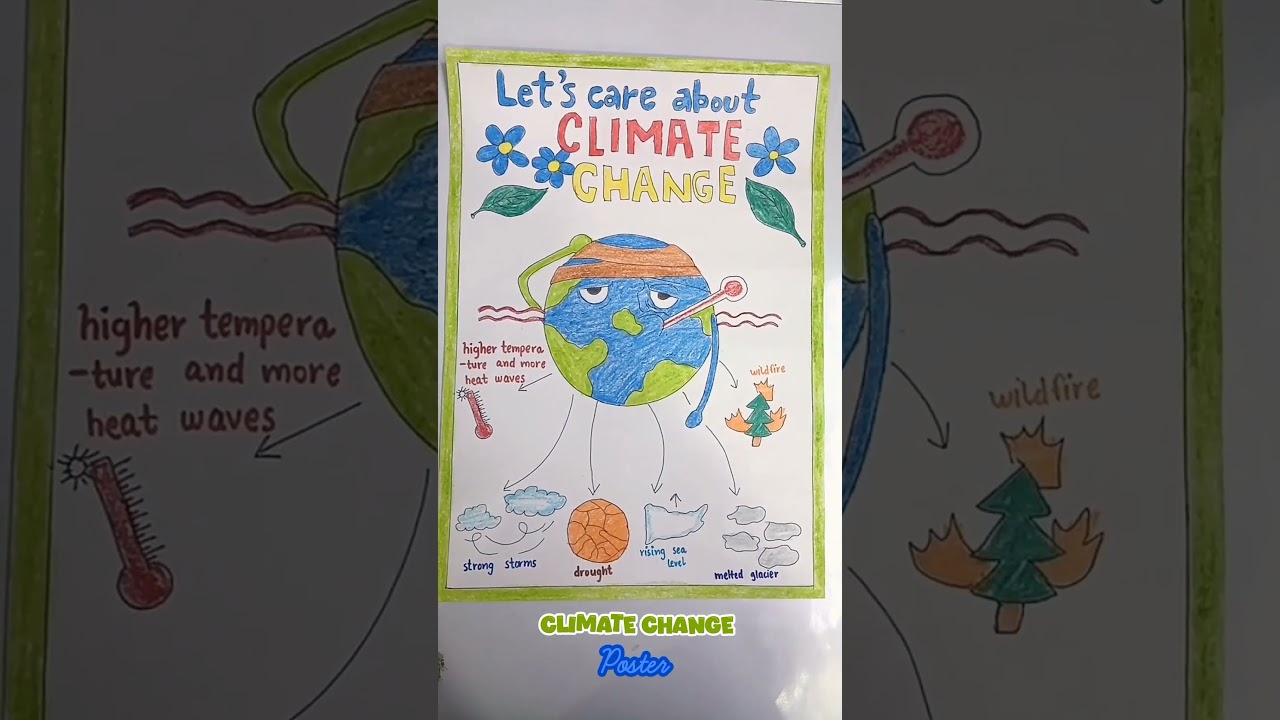 poster on climate change🌏🌡️ #poster #environmentalawareness #climatechange #globalwarming #youtube