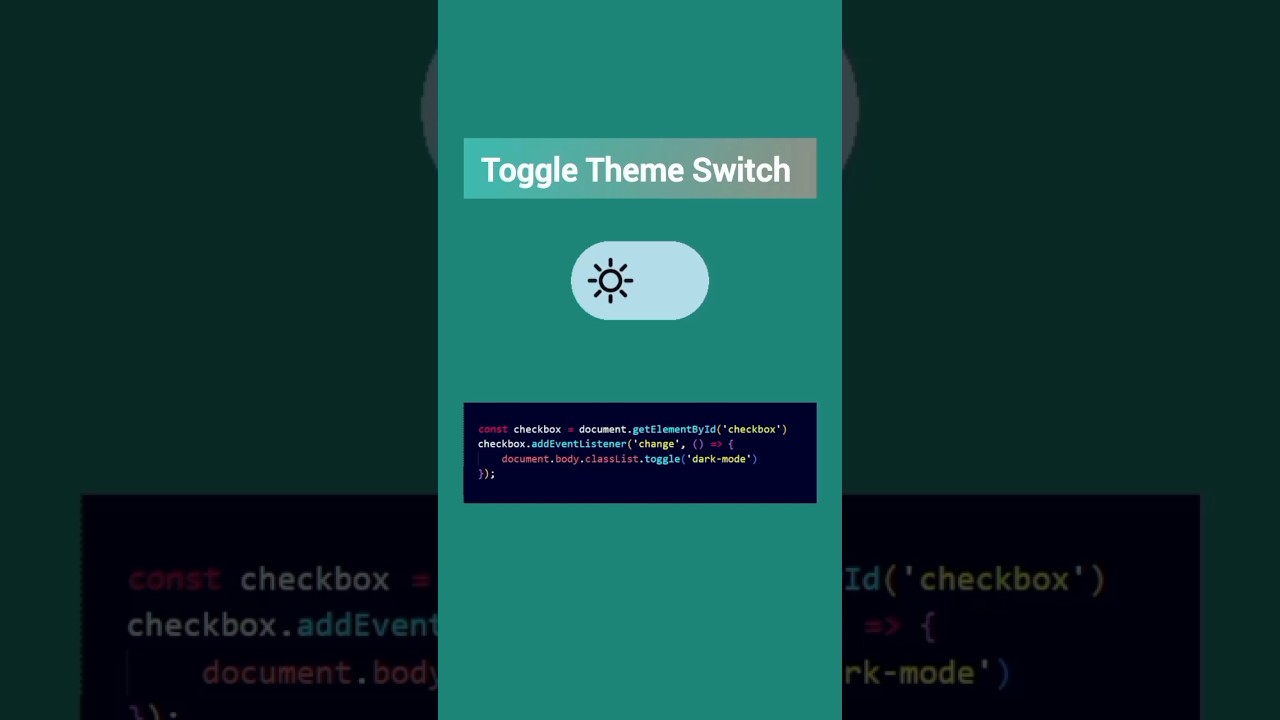 Toggle Button With HTML , CSS and JavaScript  #html #css #toggleswitch