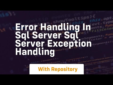 Error handling in sql server sql server exception handling