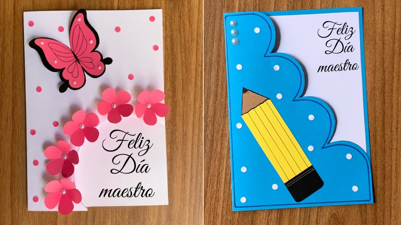 Tarjetas para el Día del Maestro 🎓 | 2 Manualidades Fáciles y Bonitas Hechas a Mano para Profesores