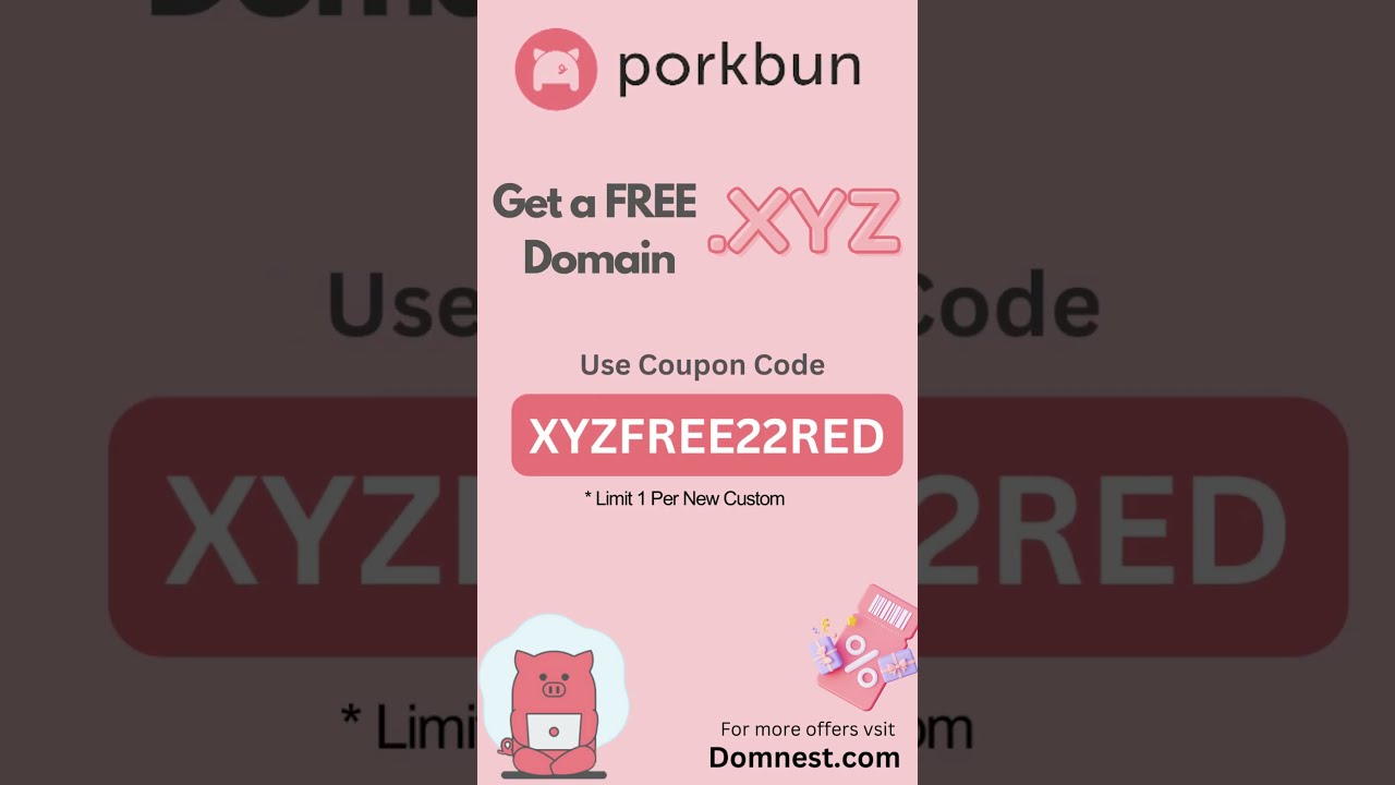 (PROMO EXPIRED) Register a free xyz domain with Porkbun  #PorkbunCoupon #FreeDomain #CouponCode