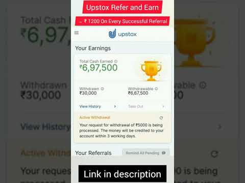 Upstox Refer and Earn → ₹ 1200 On Every Successful Referral #shortamv #shorts #short #shortvideo
