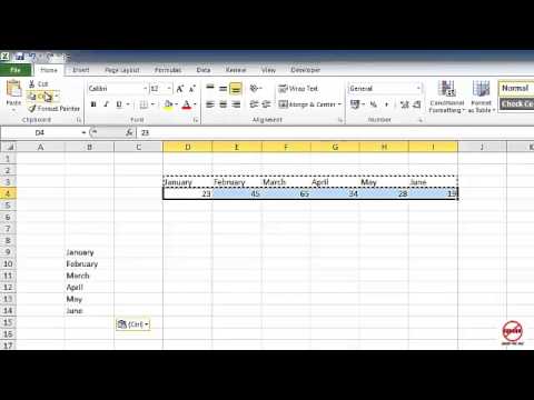 Transposing Data in Excel Using Paste Special