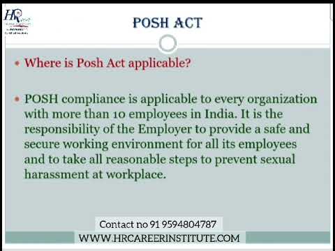 POSH Act- Purpose, Applicability, commity members and more details. #poshact #POSH #workplacesafety