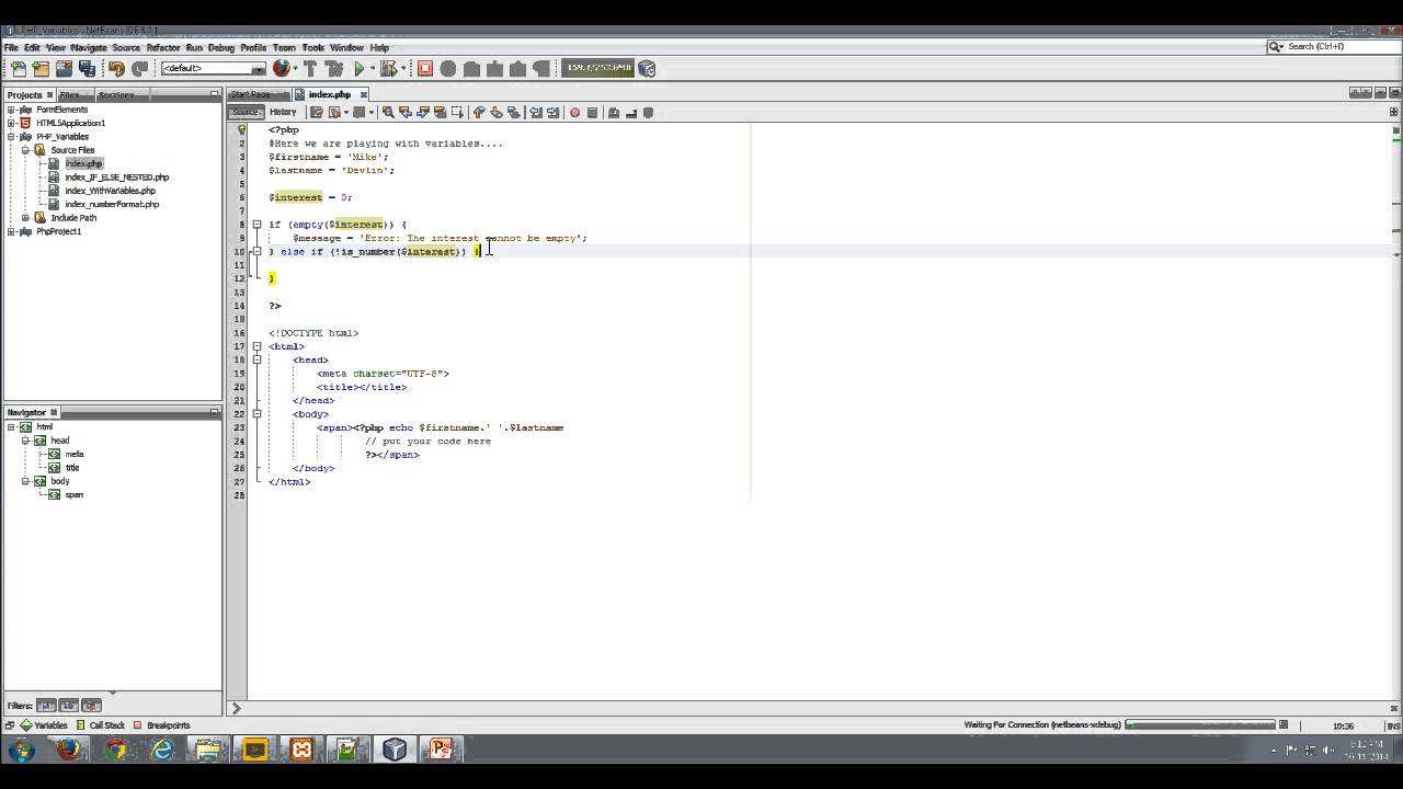 Ch 2 - PHP data validation using IF