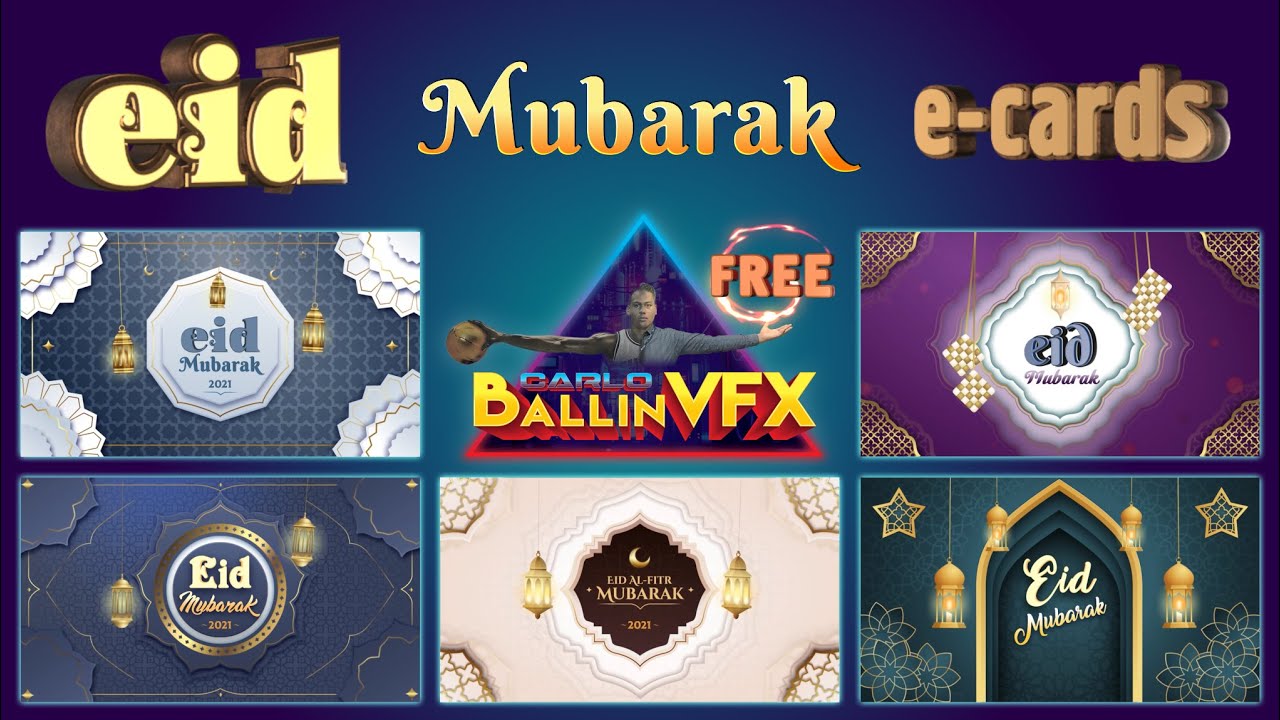 FREE Eid Mubarak E-Card Designs / Animated Eid Greeting Cards / Motion Design / Graphics / Creative
