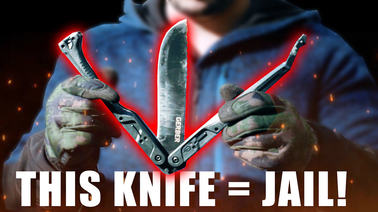 This Illegal Folding Machete will make you go to JAIL!!  Gerber DoubleDown Knife