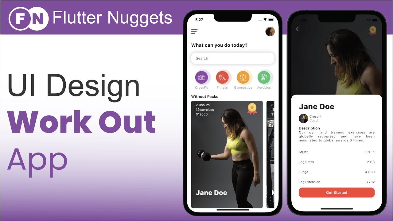 Flutter UI Design - Build a WorkOut App UI using Flutter