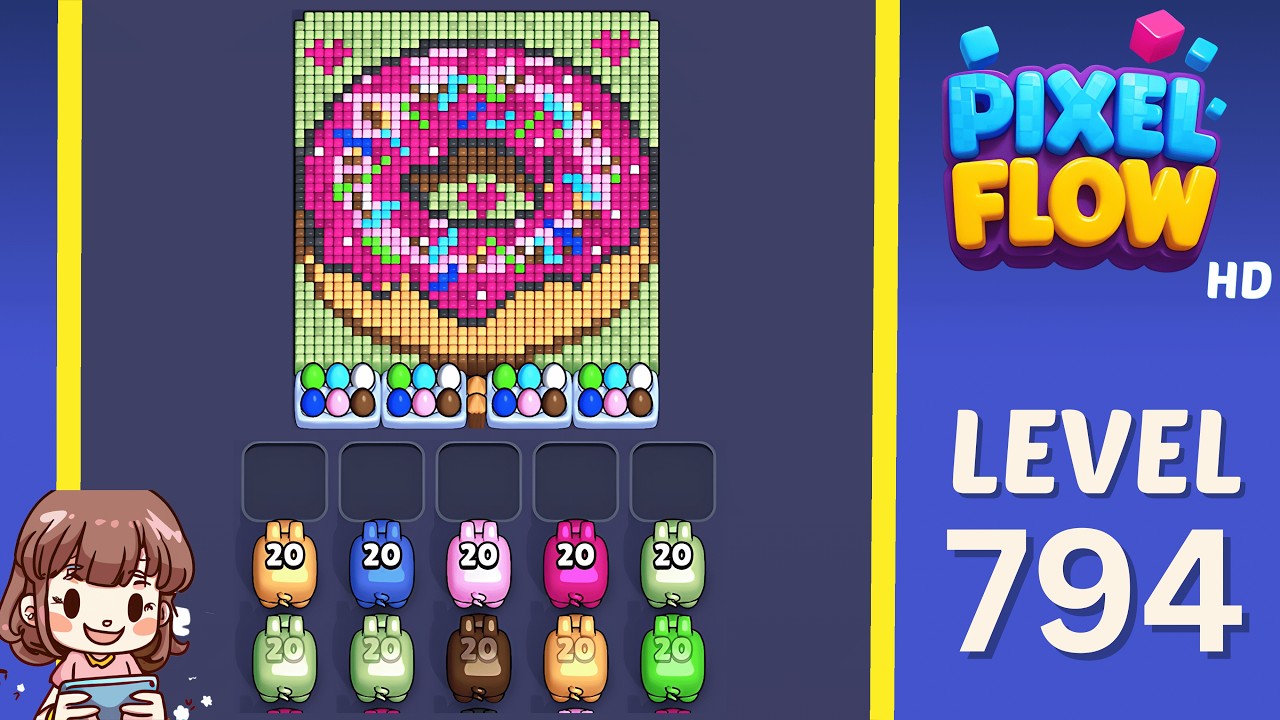 Pixel Flow Level 794 Solution Walkthrough