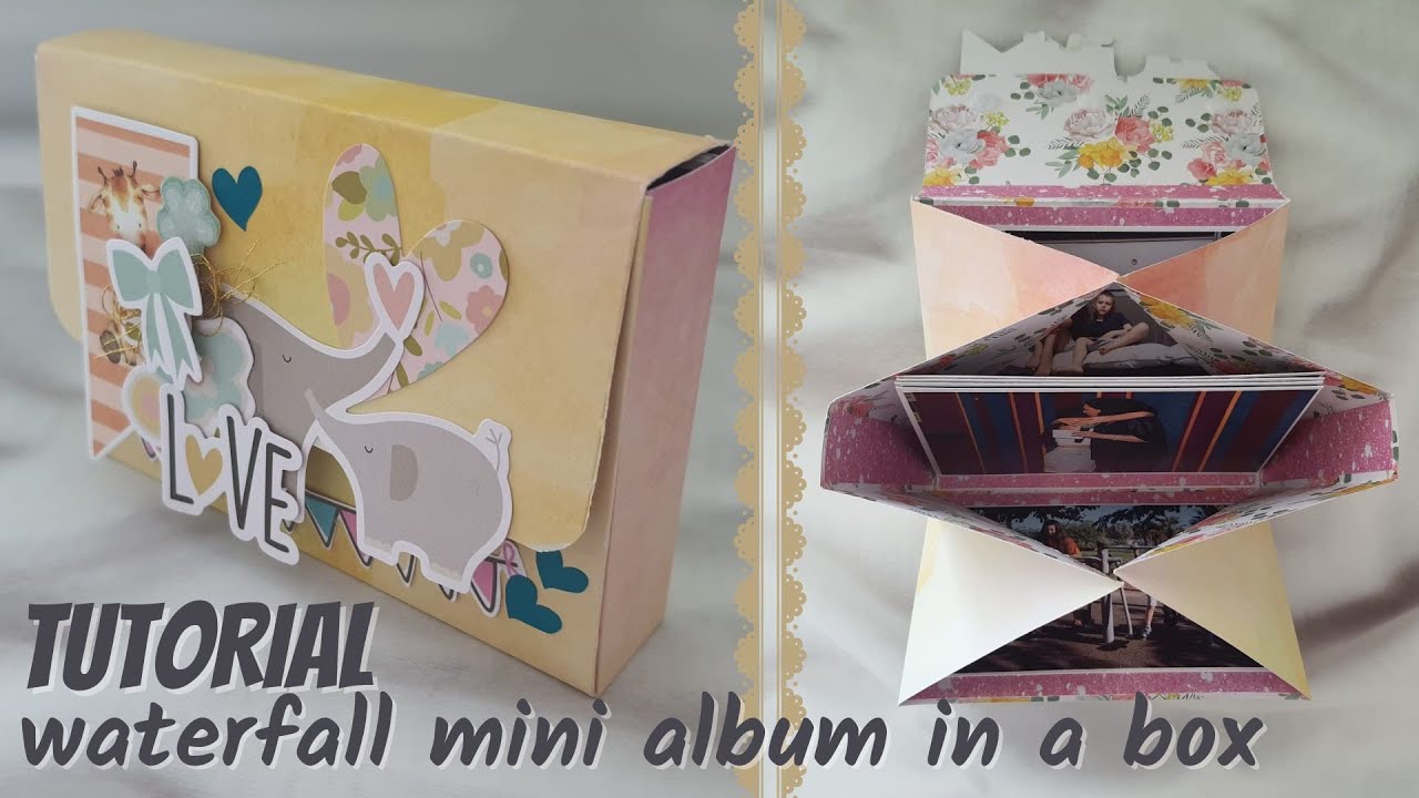 waterfall mini album in a box TUTORIAL