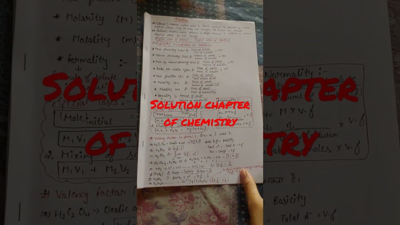 chemistry☺solution chapter💯✔💯Best handwritten notes#🕔✔neet aspirants