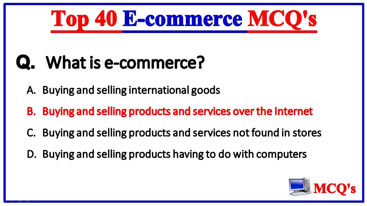 E - Commerce Important MCQs | E-Commerce | #ecommerce