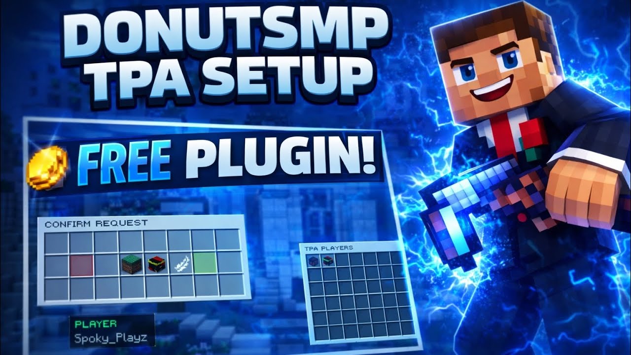 How to Add DonutTPA GUI in Minecraft Server (FREE Plugin) | DonutSMP Tutorial