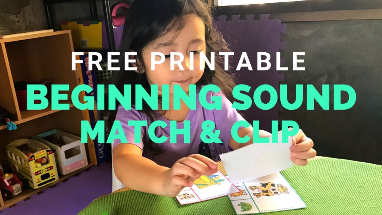 Free printable | Beginning Sound Match and Clip