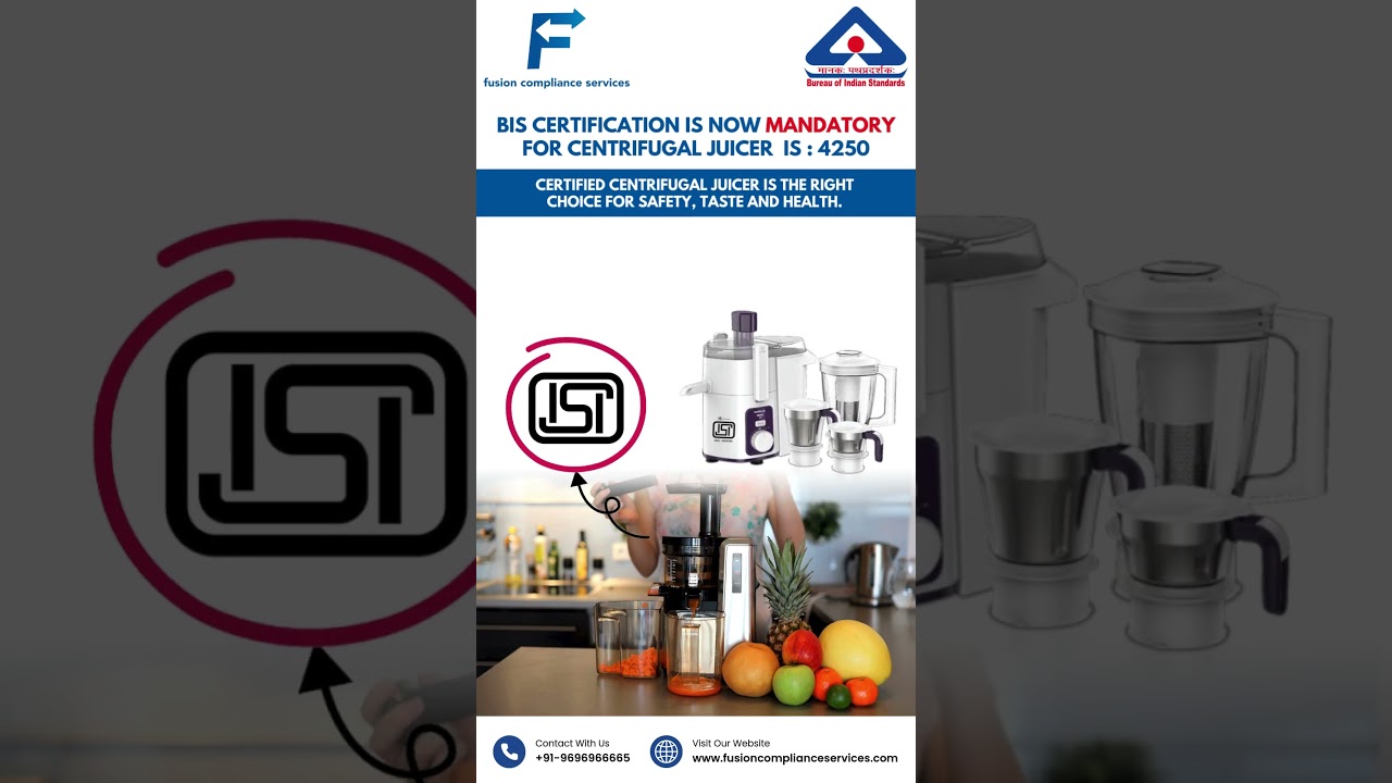 BIS certification mandatory  in India , #biscertification #fusioncomplianceservices