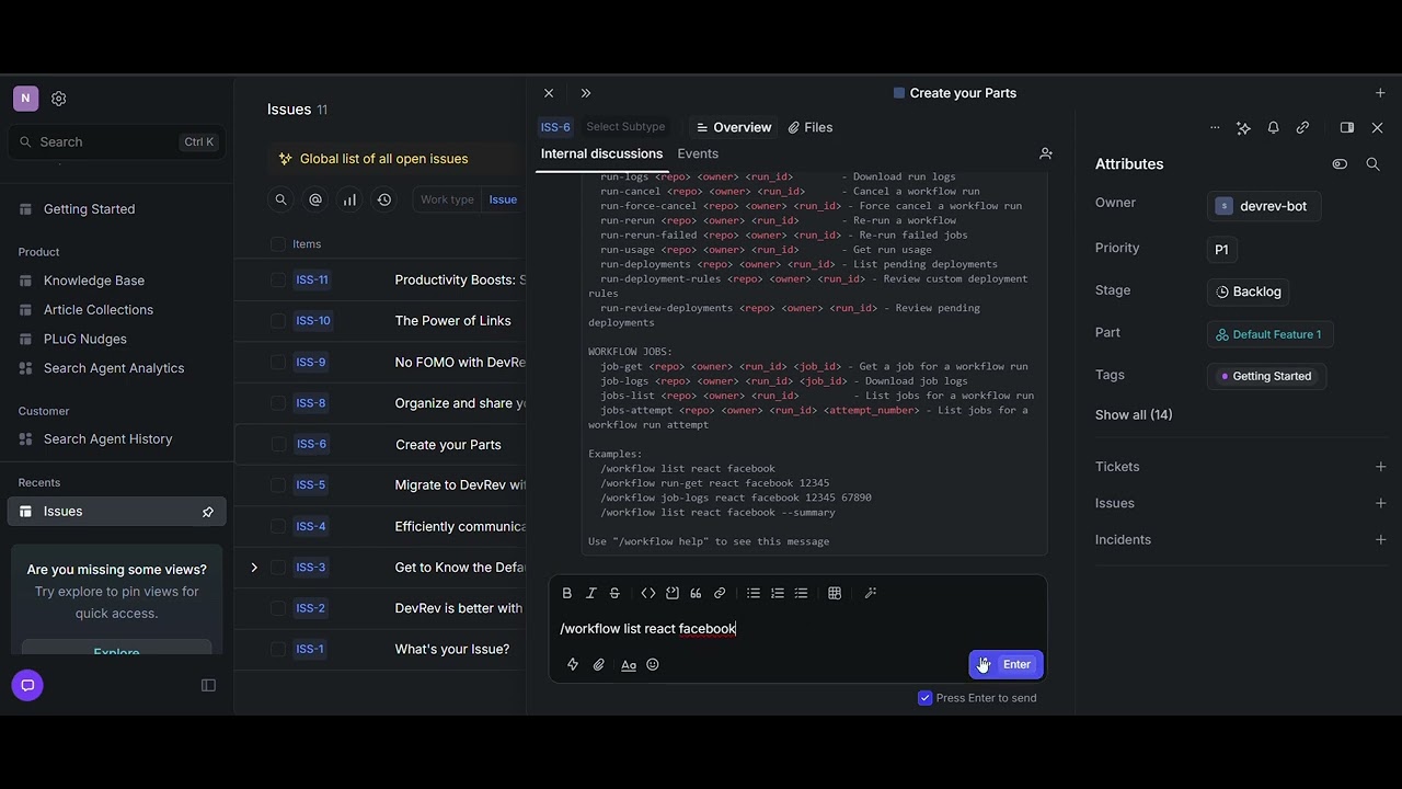 DevRev GitHub Actions Snapin