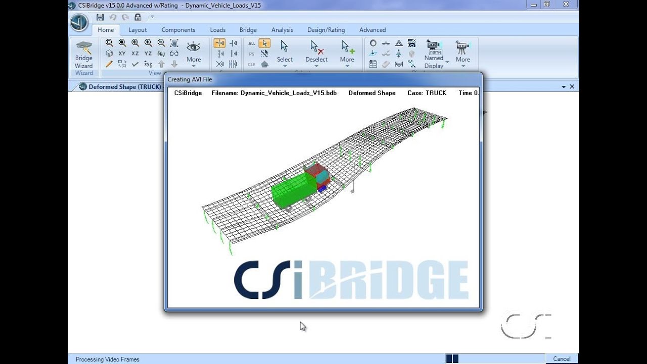 CSiBridge - 08 Dynamic Vehicle Loading: Watch & Learn