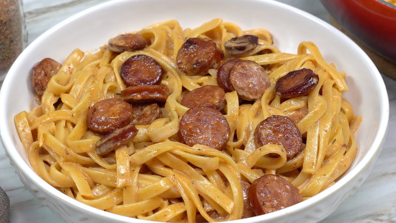 The Creamiest Cajun Sausage Pasta