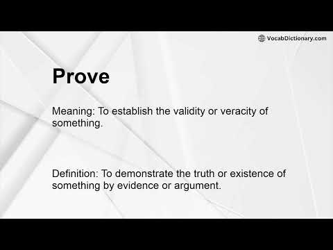 Prove Meaning